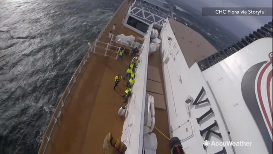 Watch as rescue helicopter airlifts cruise ship passengers | 11alive.com