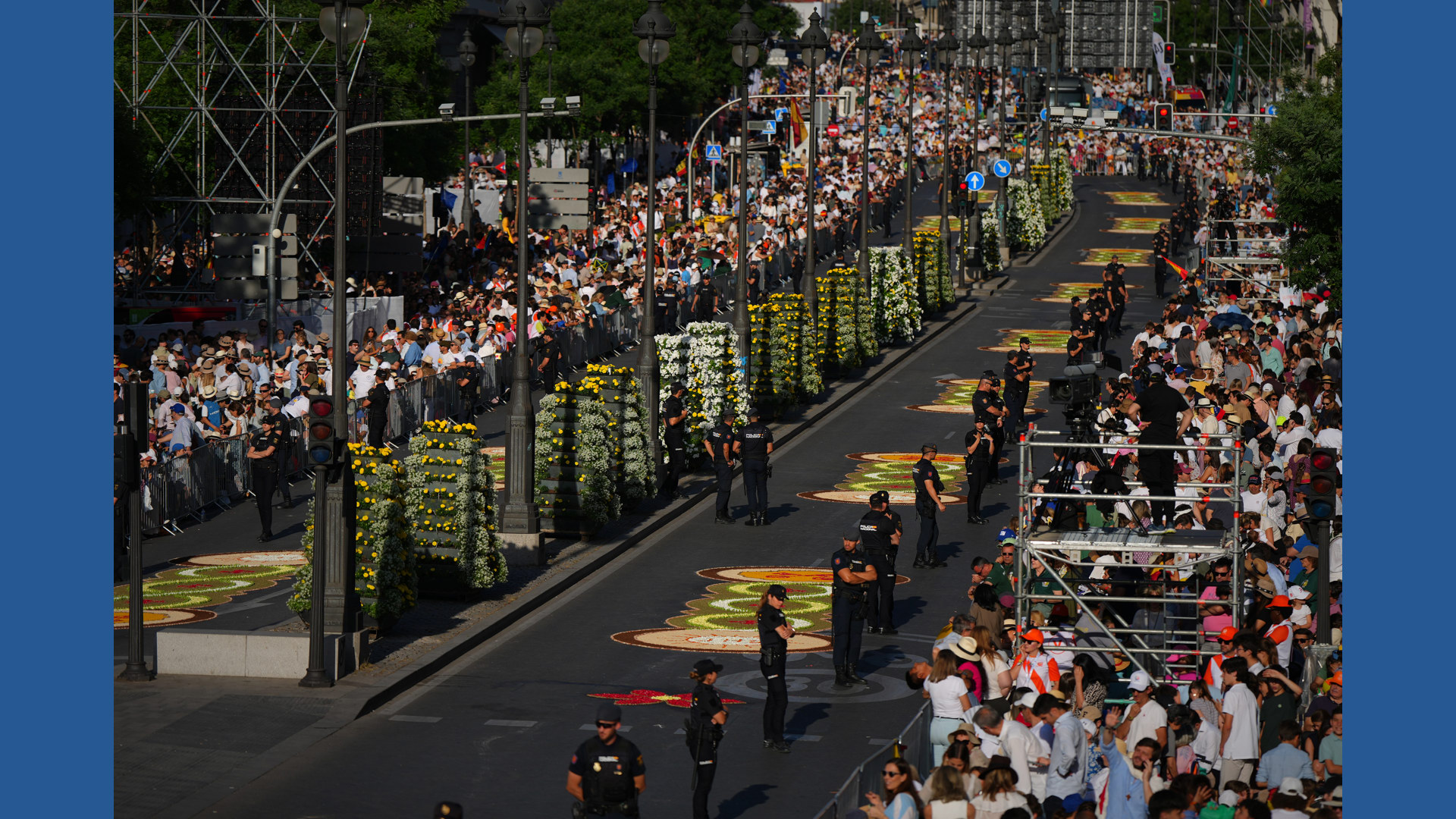 Pope's Mass in Spain features iconic procession along flower-carpeted ...
