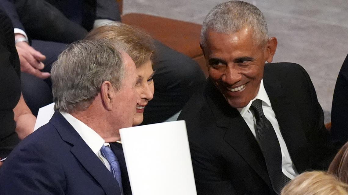 George W. Bush's belly tap to Barack Obama at Carter funeral going ...