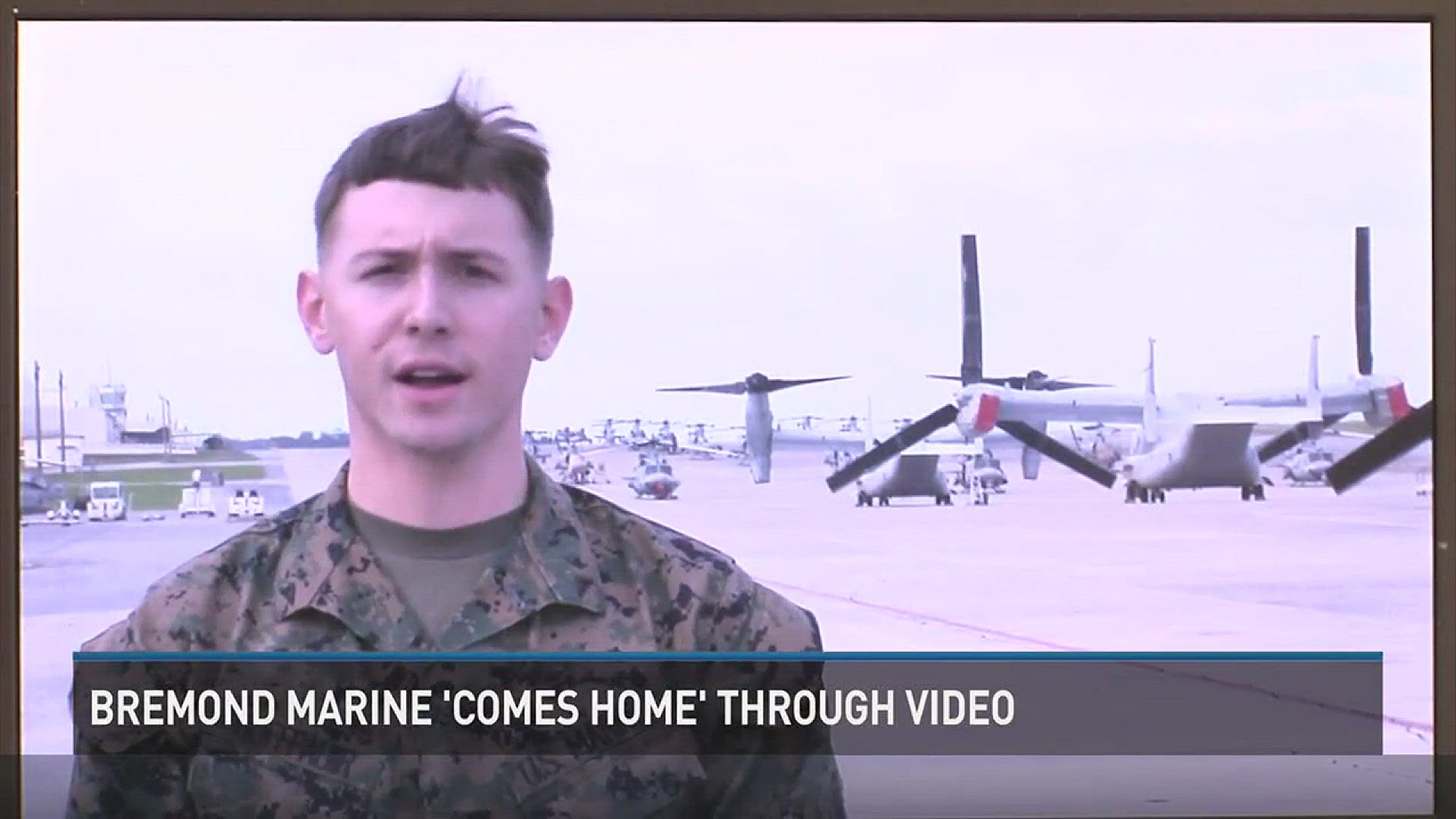 Local Marine 'comes home' for Christmas through video | 11alive.com