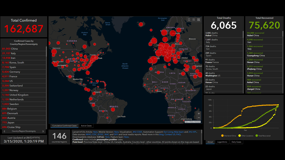Coronavirus map shows every case in the world | 11alive.com