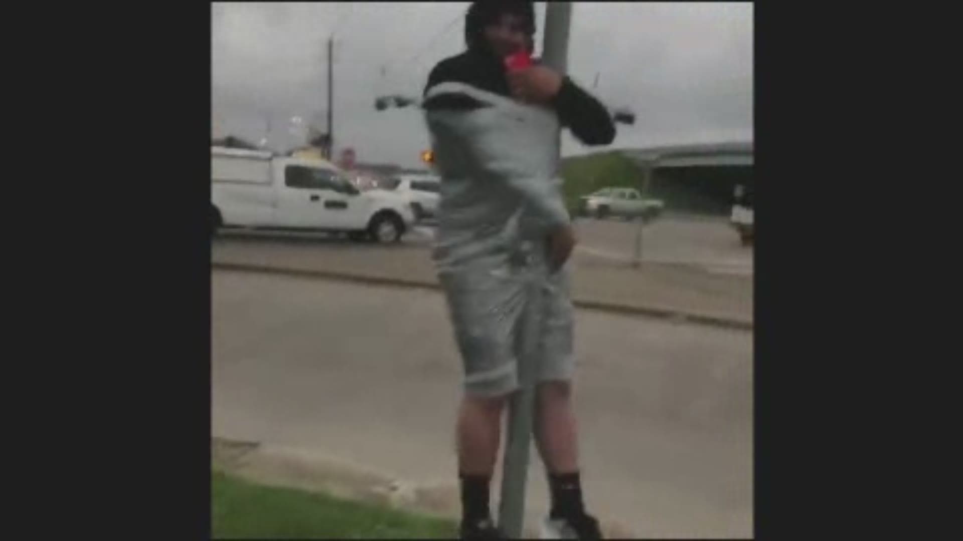 Cops called after guy left duct-taped to a sign | 11alive.com