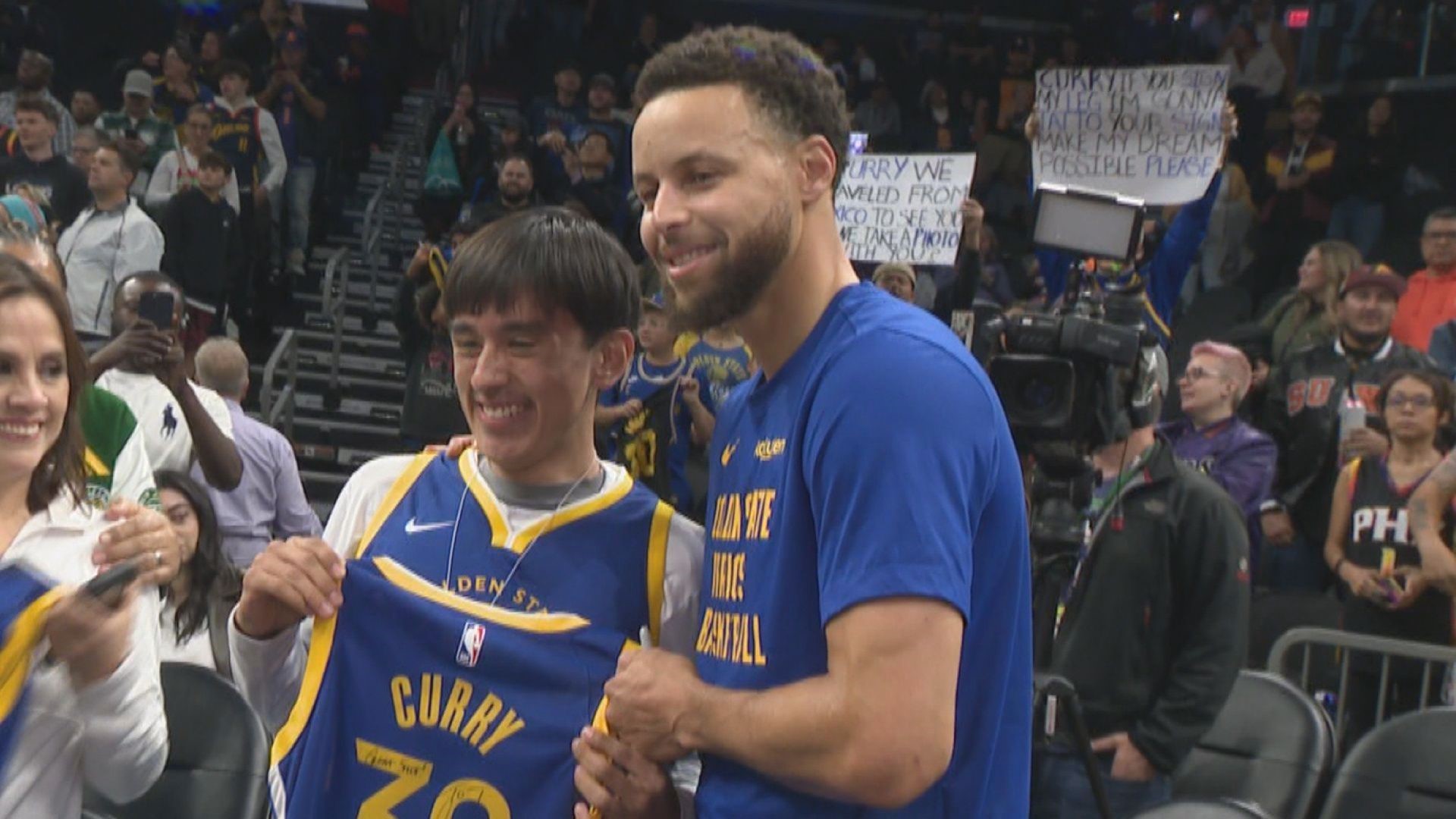 Peoria teen meets Steph Curry, sits courtside at NBA game | 11alive.com