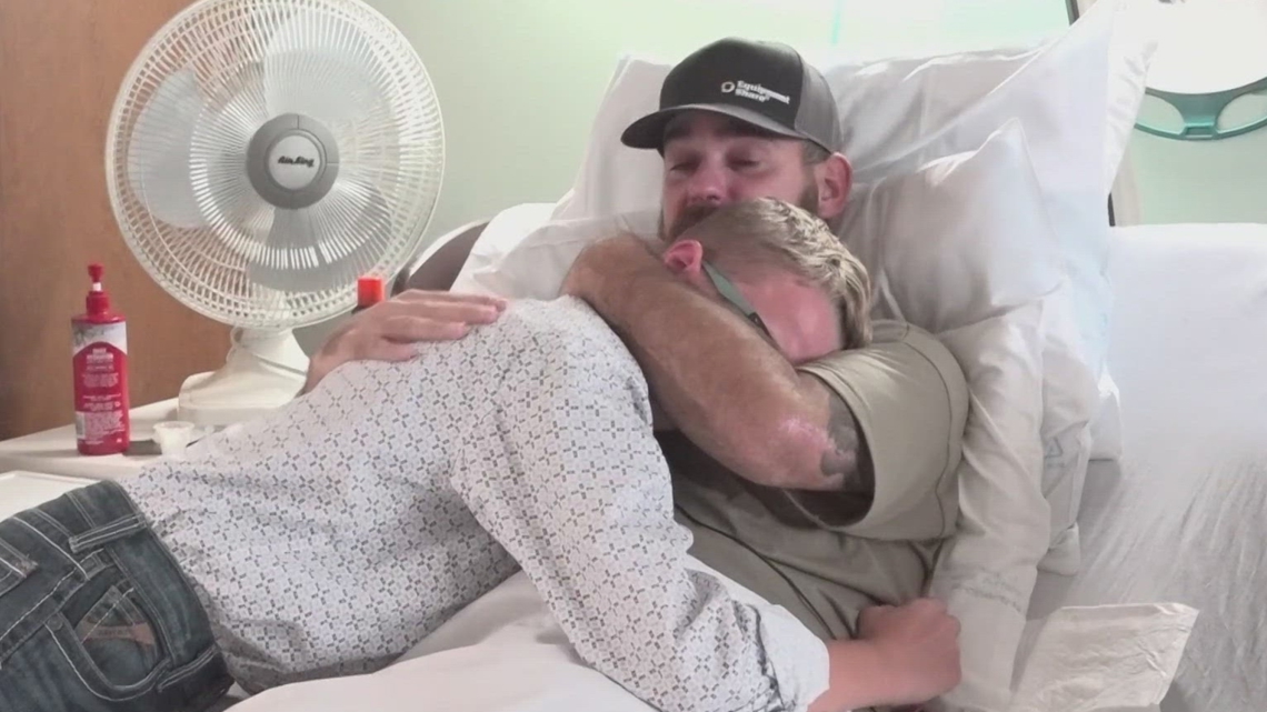 Father and son reunite after dramatic lifesaving rescue | 11alive.com