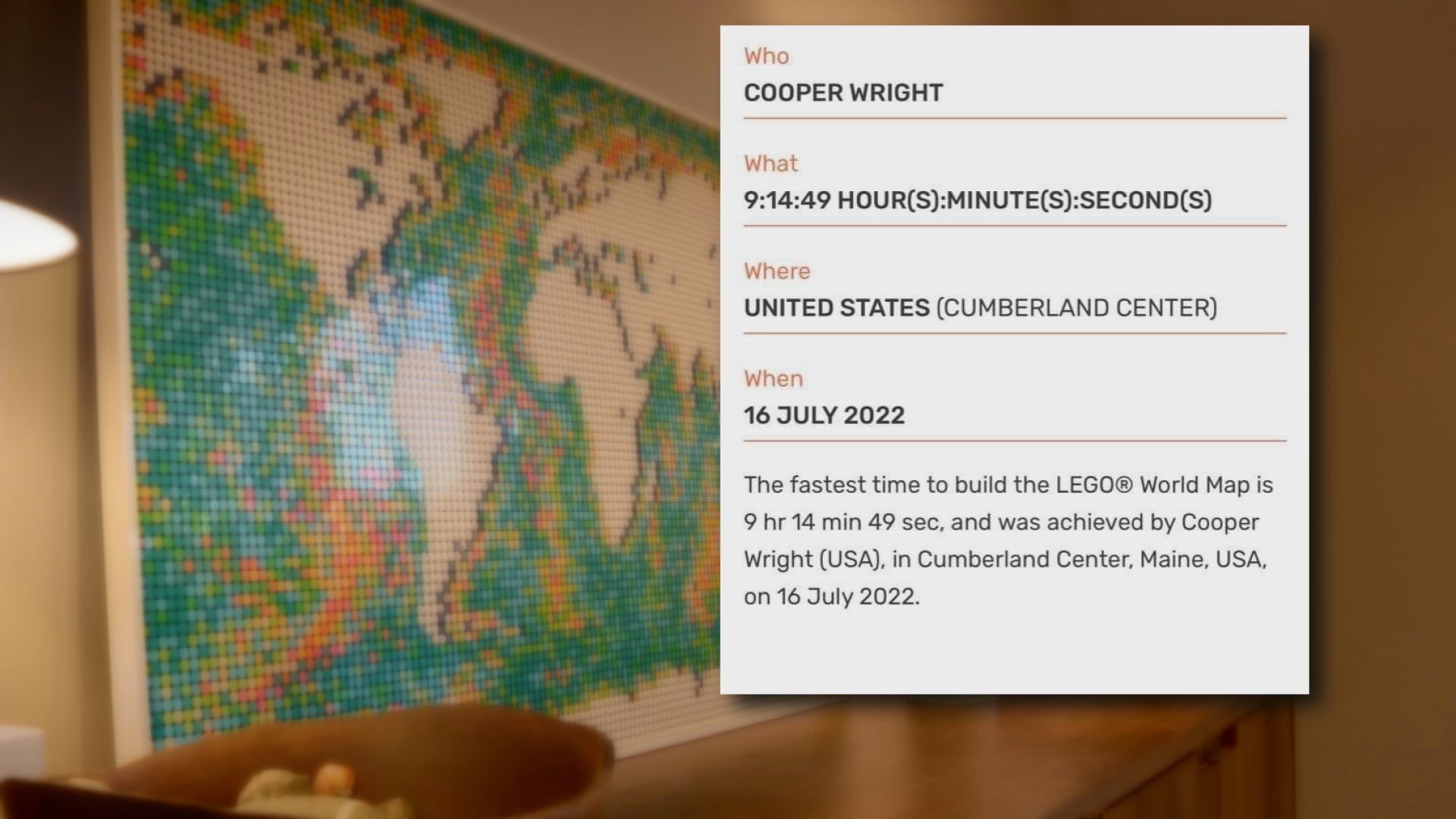 Maine teen breaks LEGOS Guinness World record | 11alive.com