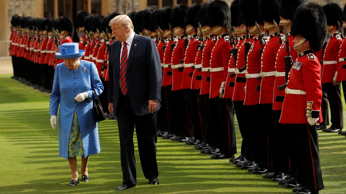 Trumps meet Queen Elizabeth II, treated to royal pomp, pageantry and ...