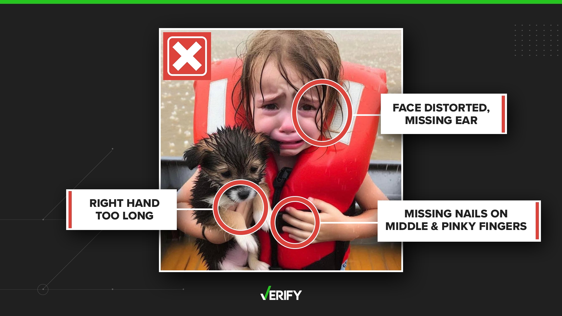 Little girl with puppy Hurricane Helene images are AI | 11alive.com