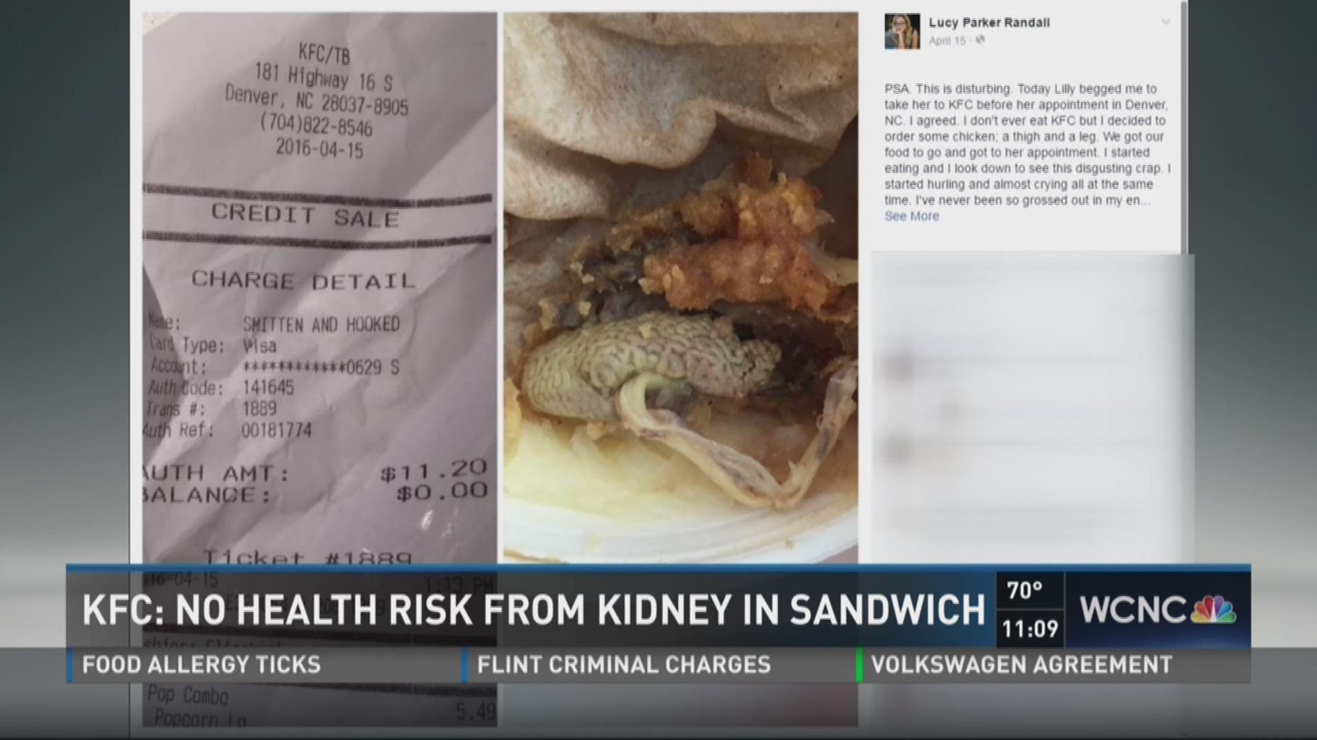 Charlotte woman makes 'disturbing' discovery in KFC meal | 11alive.com
