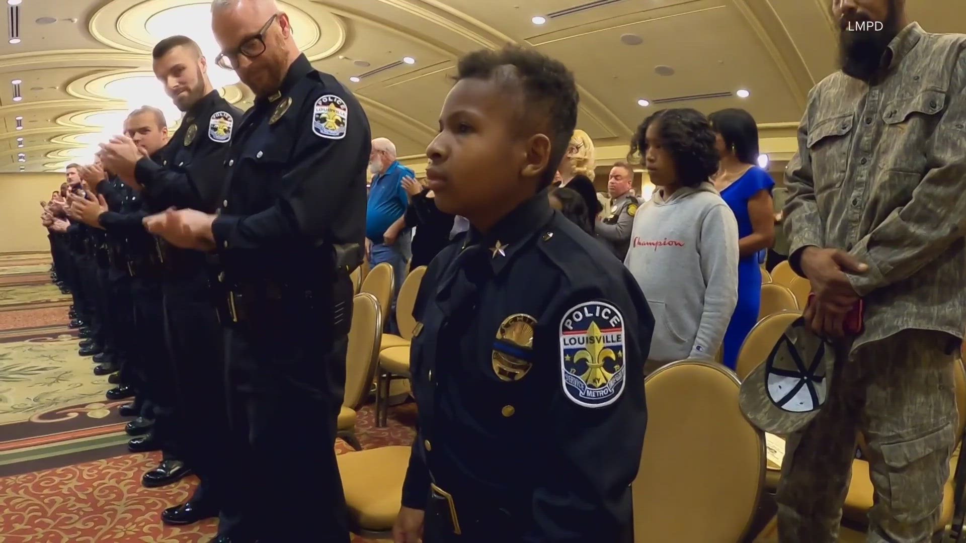 Cancer warrior visits LMPD, gets sworn in | 11alive.com