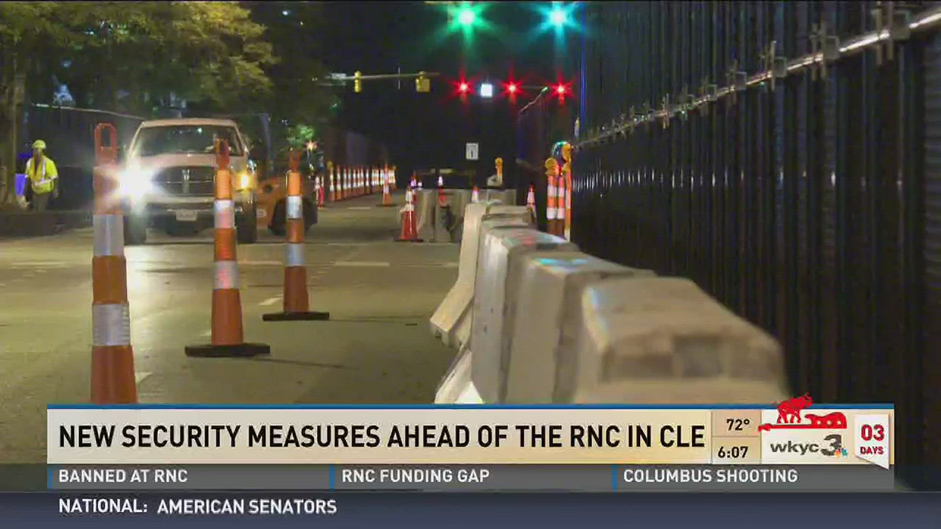 Concrete barriers added for RNC security in Cleveland | 11alive.com