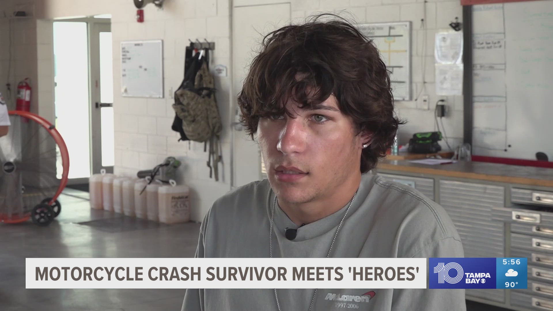 Teen motorcycle crash survivor thanks medics who saved his life ...