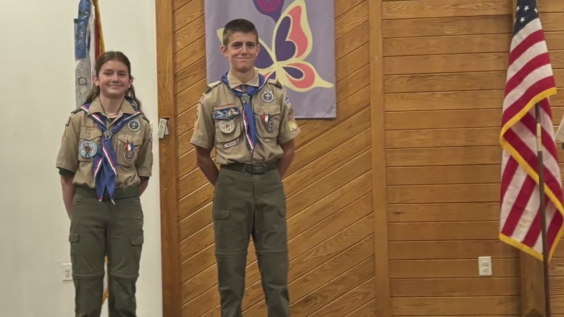 Brother, sister achieve highest Boy Scout rank together | 11alive.com