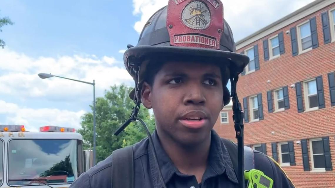 Rookie DC firefighter saves woman from fiery apartment | 11alive.com