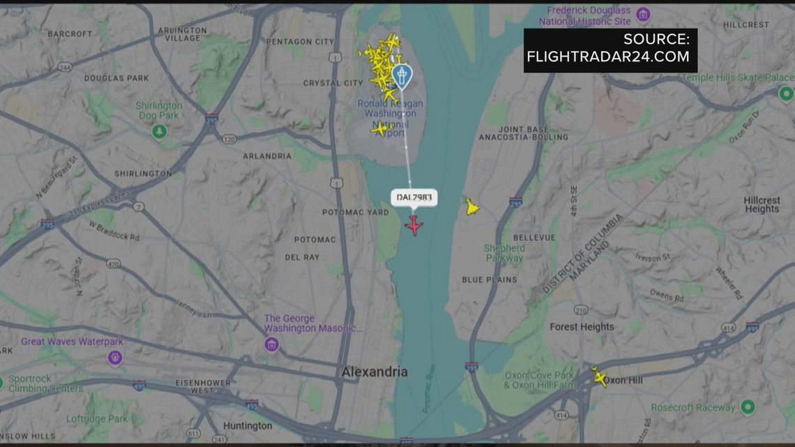 DCA Delta flight has close call with military jet over Potomac ...