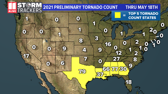 Georgia ranks fifth in the nation for number of tornadoes in 2021 ...