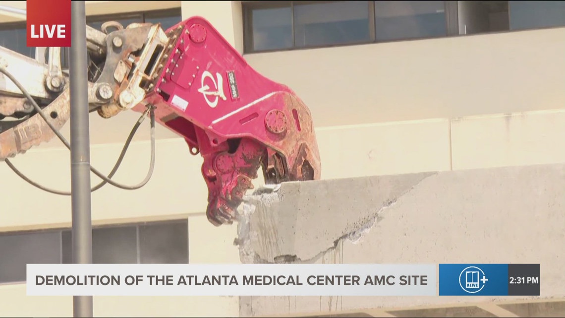 Demolition of the old Atlanta Medica Center site | Full ceremony ...