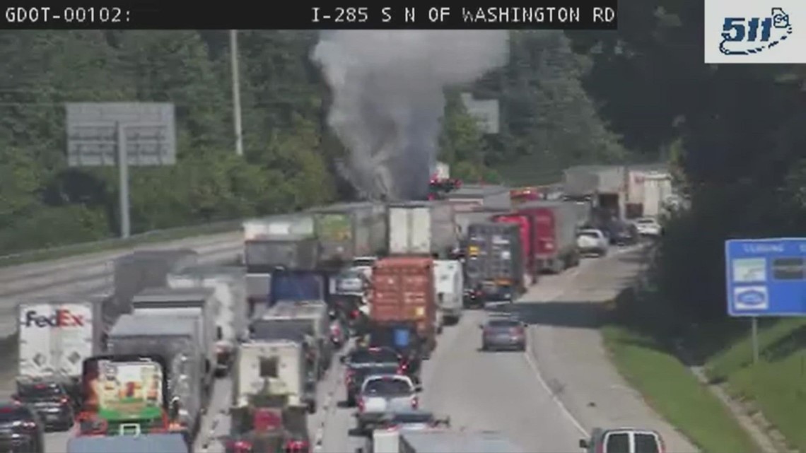 Metro Atlanta traffic | Car fire causes gridlock at I-285 S | 11alive.com