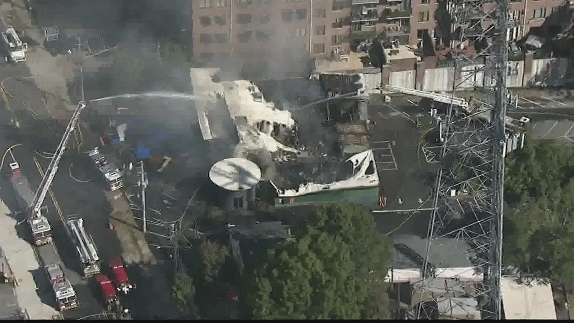 Buckhead Saloon fire | Crews battle massive flames at sports bar ...