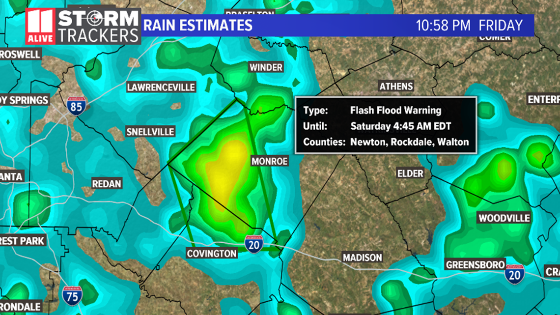 Flash Flood Warning issued for metro Atlanta counties | 11alive.com