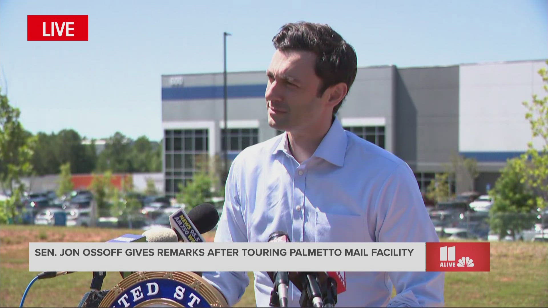 Sen. Ossoff remarks on USPS mail delays after Palmetto facility tour ...