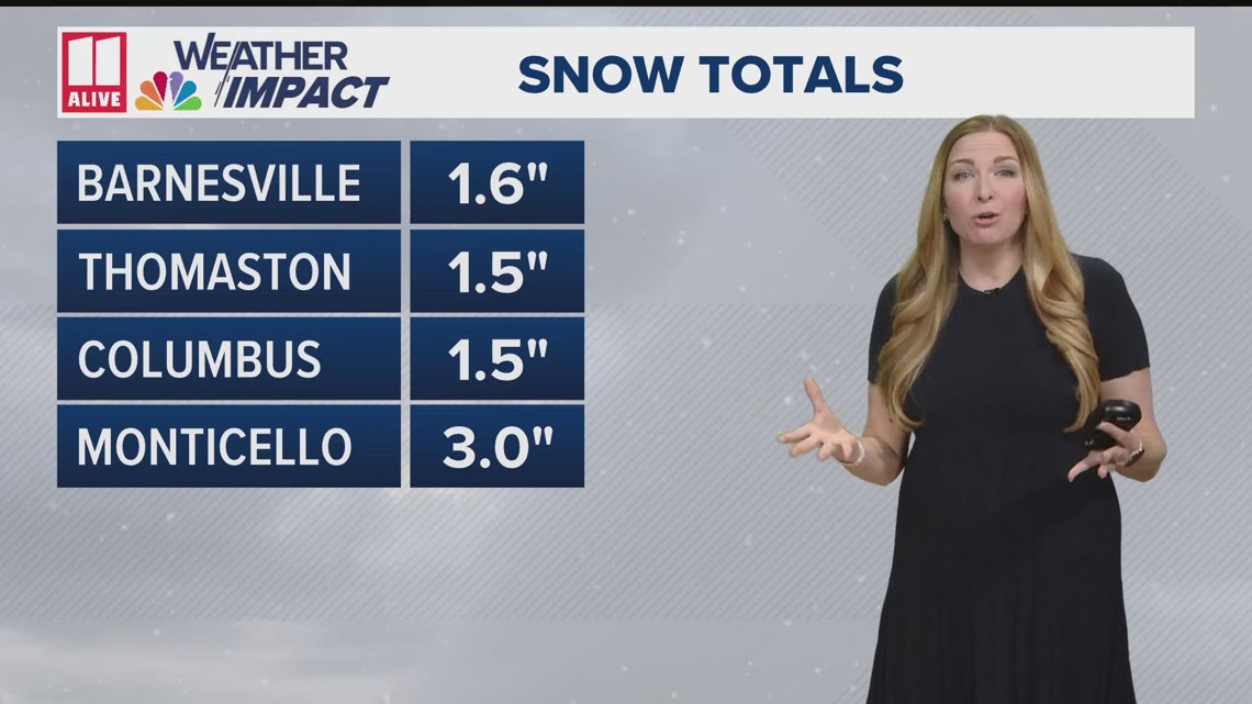 Where it snowed in Georgia on Sunday | 11alive.com