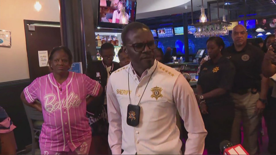 Clayton Sheriff Levon Allen gives speech after winning Georgia primary ...