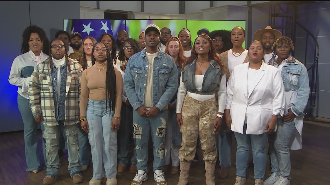 The CommUNITY ATL Choir sings America The Beautiful supporting Top Dogg ...