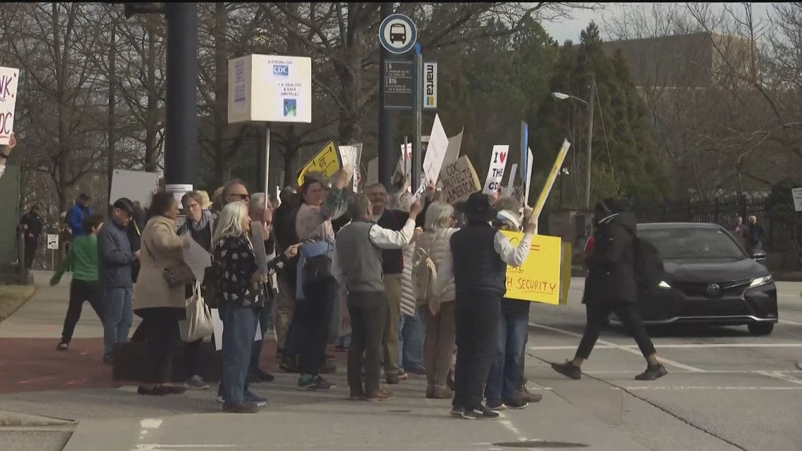 Protesters rally against layoffs at CDC | 11alive.com
