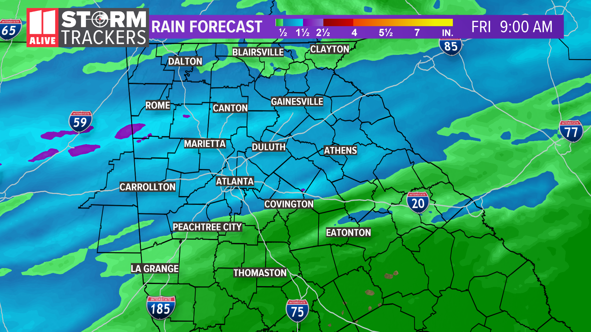 Atlanta weather potential thunderstorms today timeline | 11alive.com