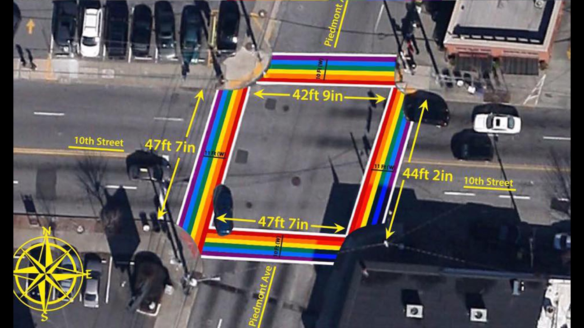 Rainbow crosswalks on the way for Midtown intersection | 11alive.com