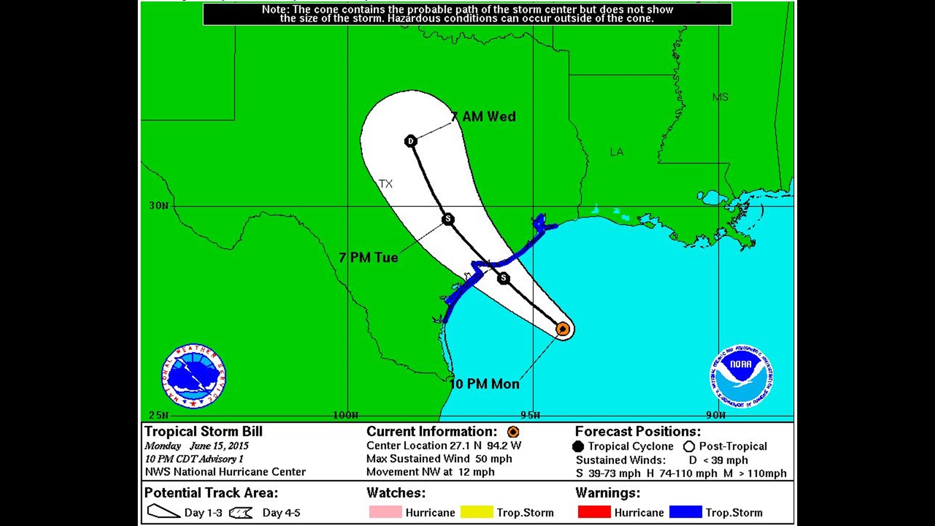 Gulf disturbance upgraded to Tropical Storm Bill | 11alive.com