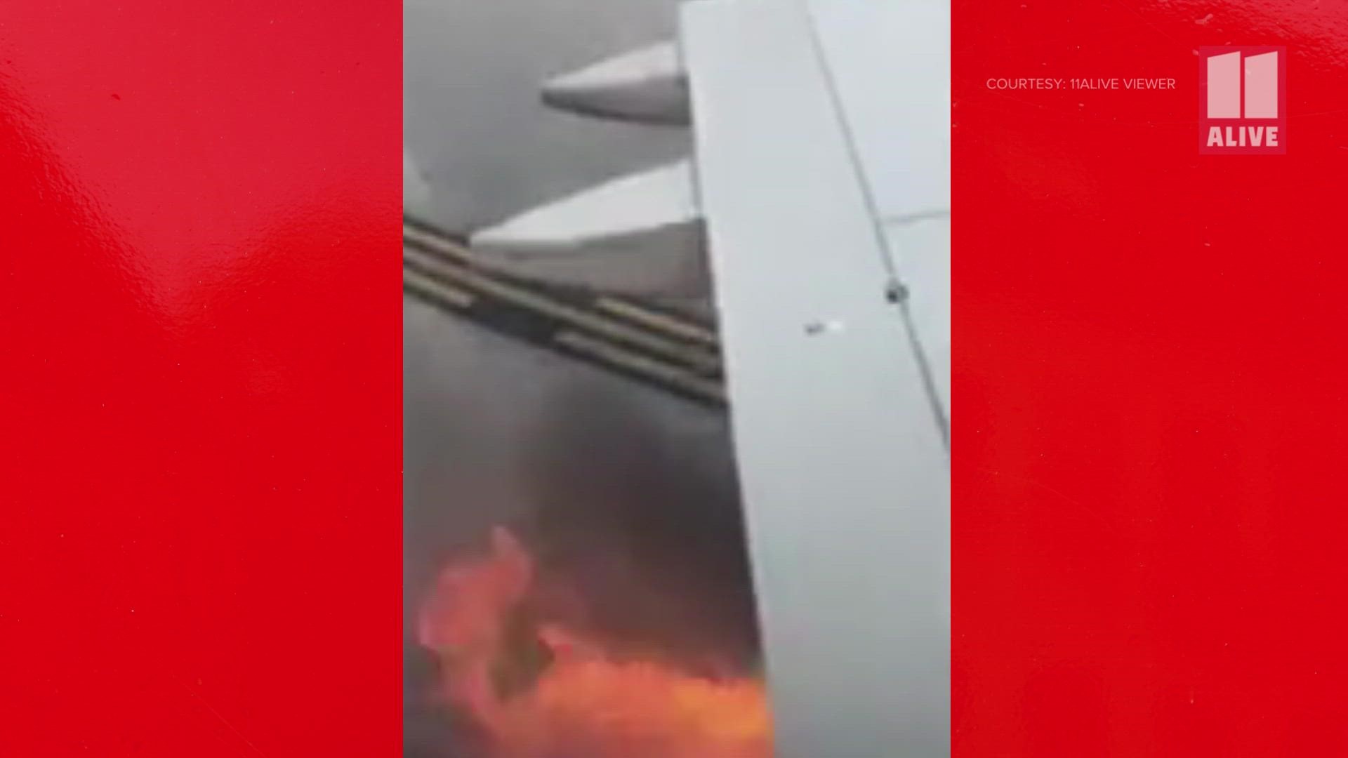 Passenger video shows Spirit Airlines plane fire at Hartsfield-Jackson ...
