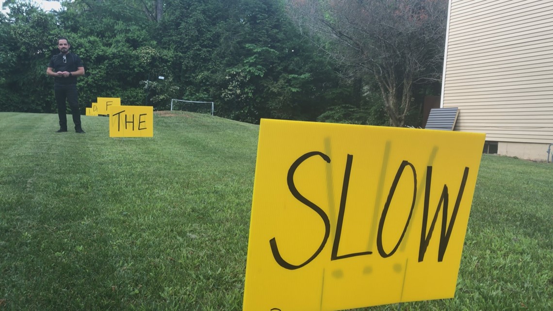 ‘Slow the ‘F’ down’ signs get couple in trouble over attempt to slow ...