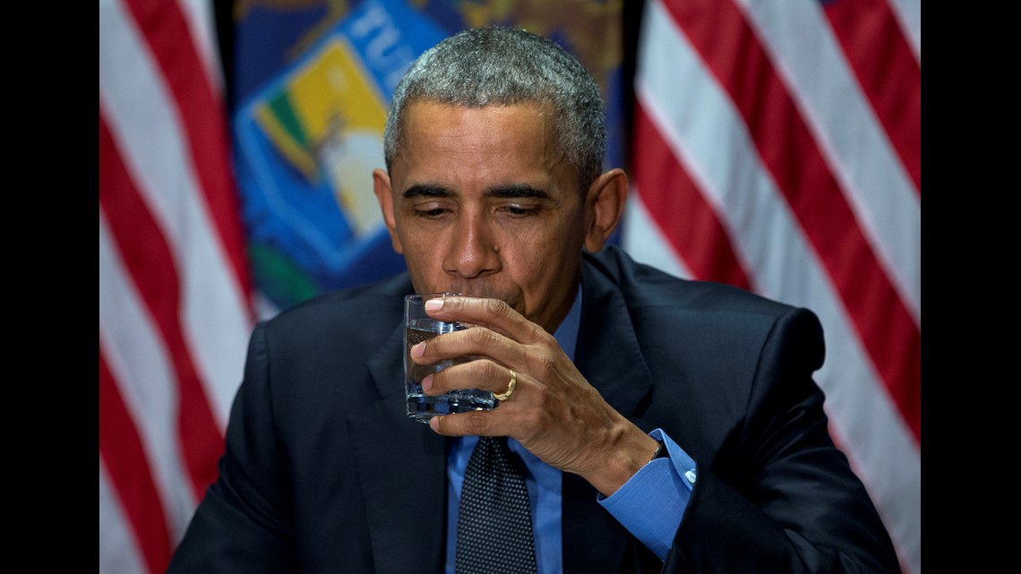 Obama drinks Flint water as he urges children to be tested for lead ...