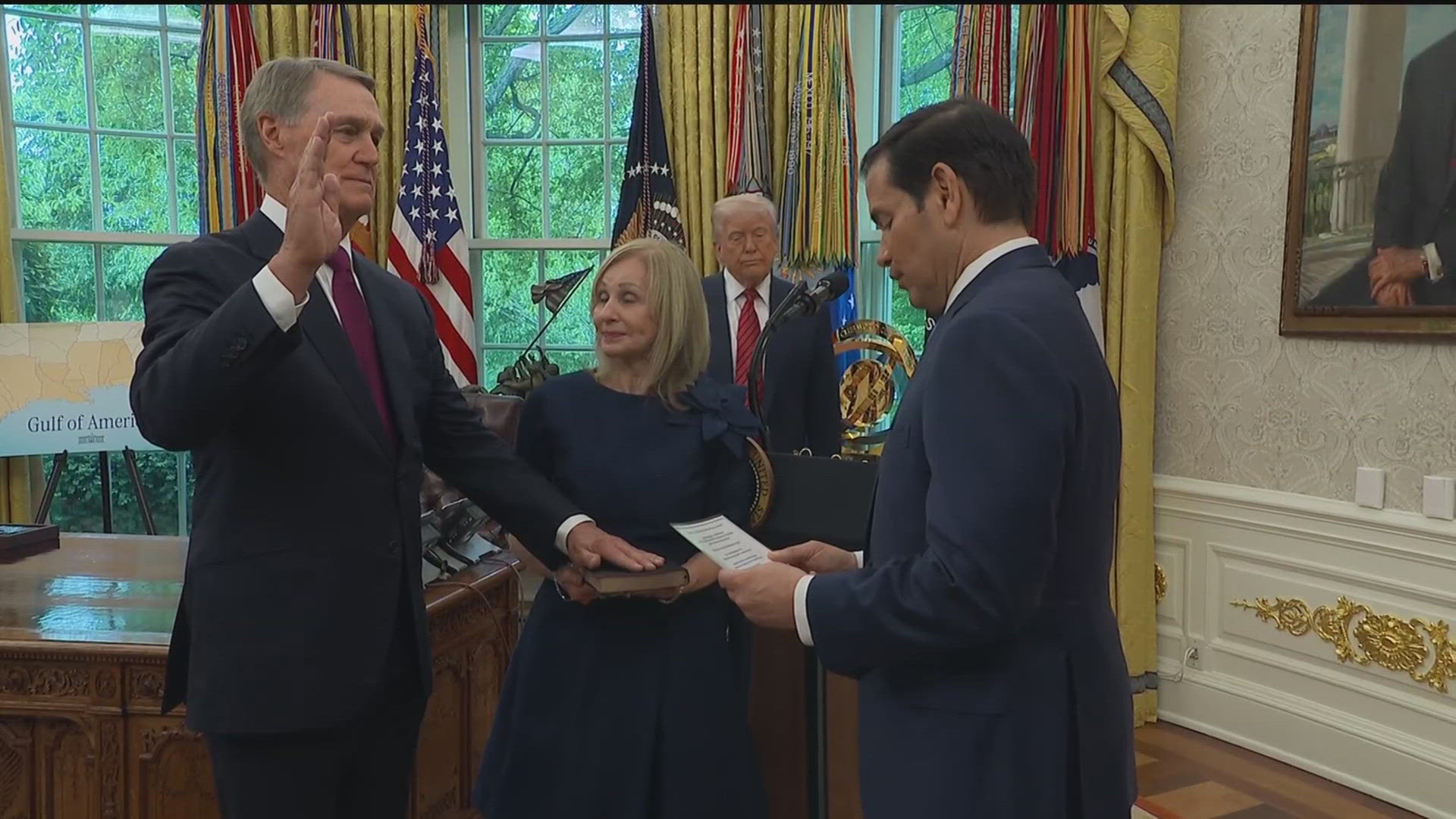 President Donald Trump swears in David Perdue as US Ambassador to China ...