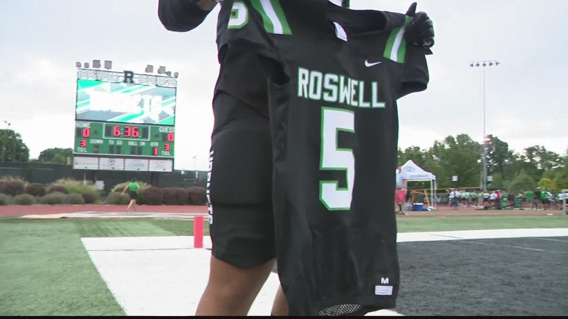 Roswell honors Robbie Roper | #Team11 Helmet Sticker | 11alive.com