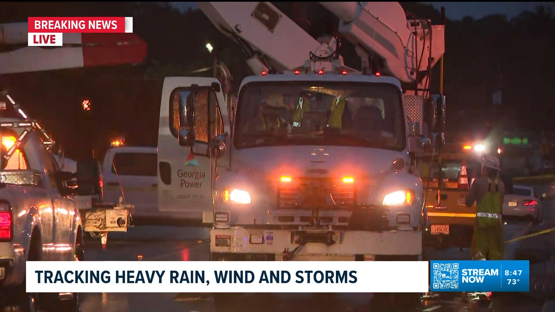 Crews work to clear tree that fell onto power line in DeKalb | 11alive.com