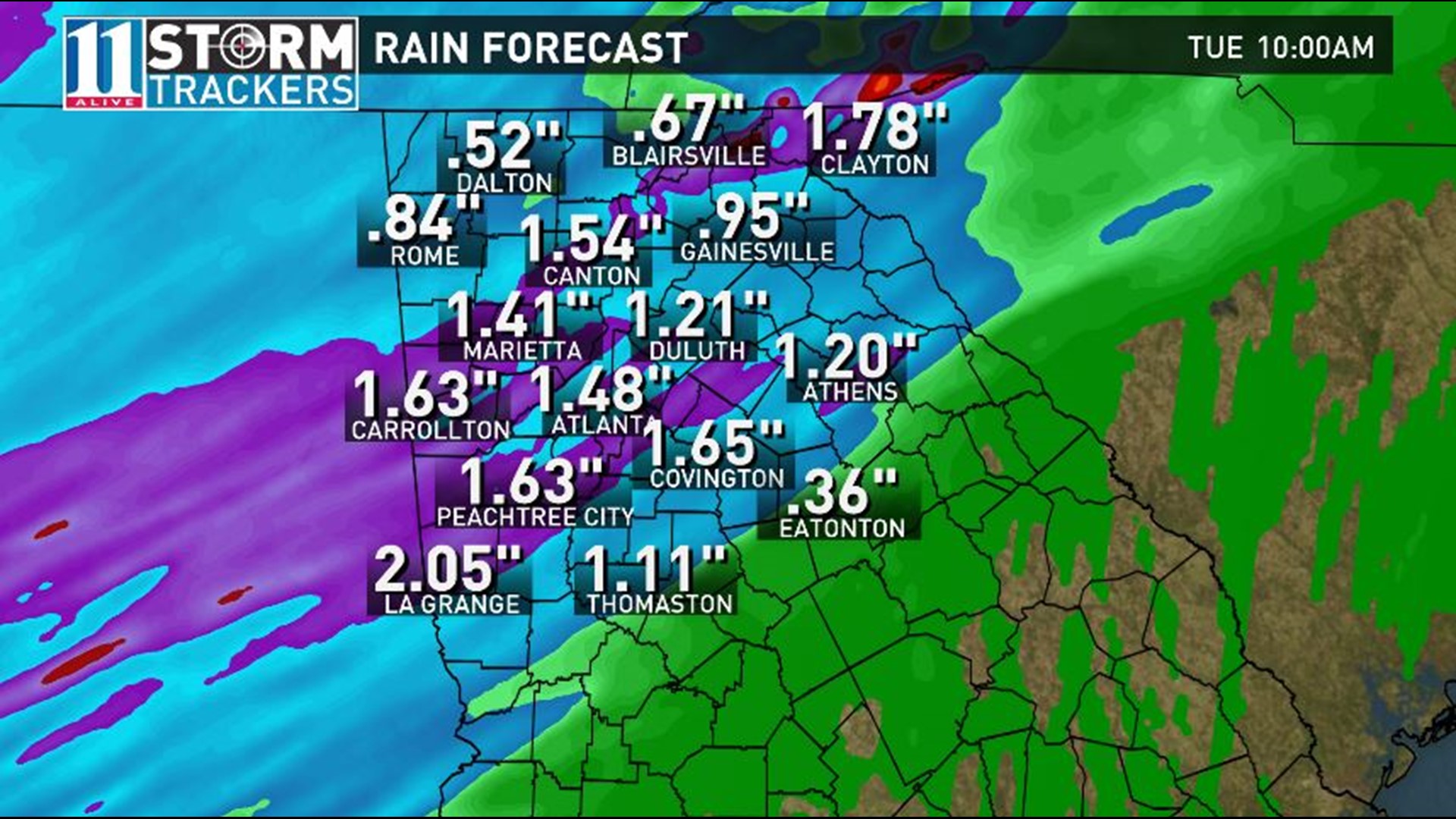 StormTrackers analyze rain heading our way | 11alive.com
