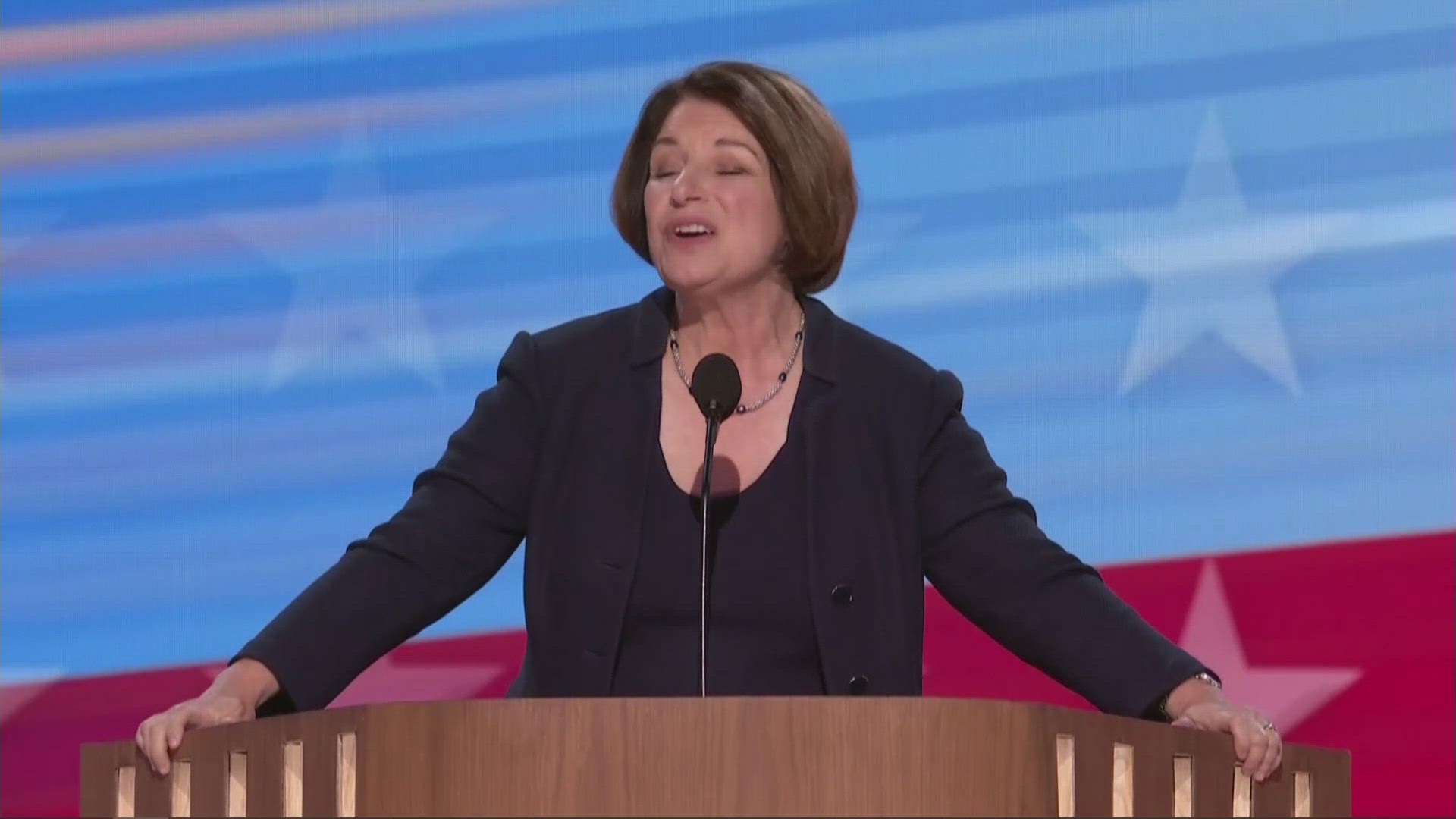 Minnesota Sen. Amy Klobuchar shows support for Tim Walz at DNC | 11alive.com