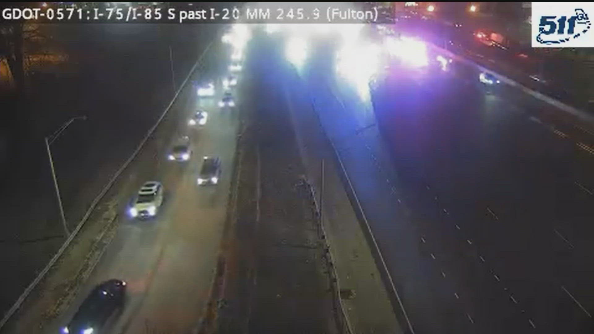 Pedestrian hit, killed in accident on I-75/I-85 southbound connector, 6 ...