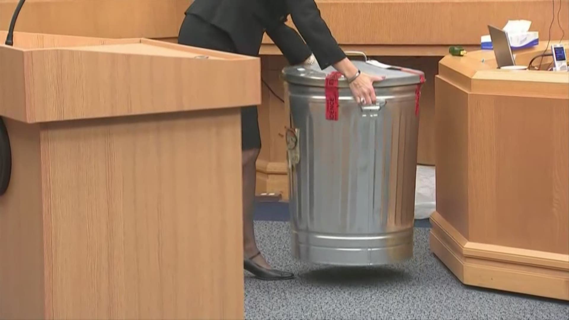 This is the trash can Emani Moss' body was burned in after her death ...