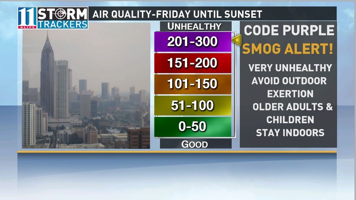 Code Purple Smog Alert issued in metro Atlanta | 11alive.com