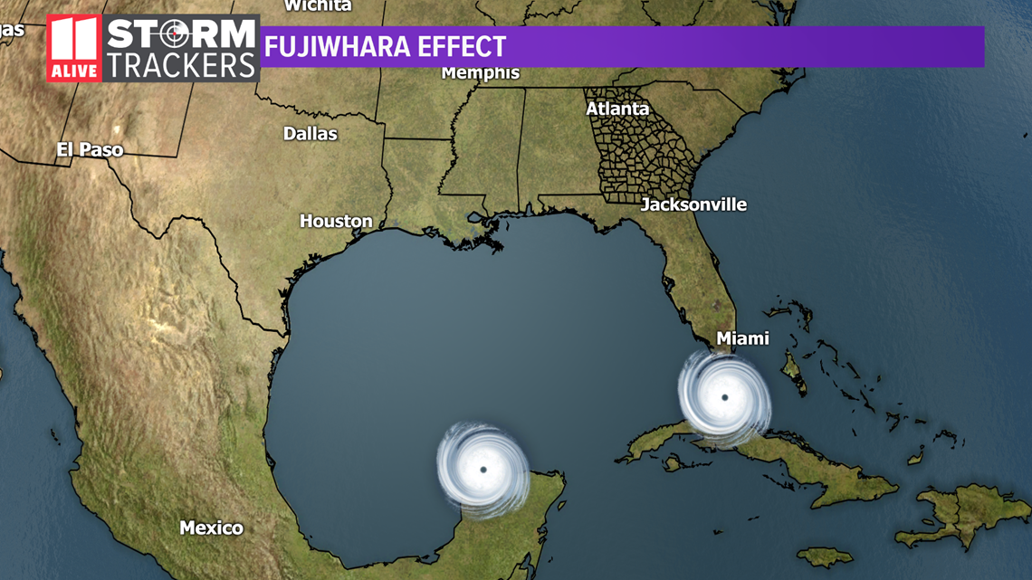 What is the Fujiwhara effect? Could 2 Gulf storms combine? | 11alive.com