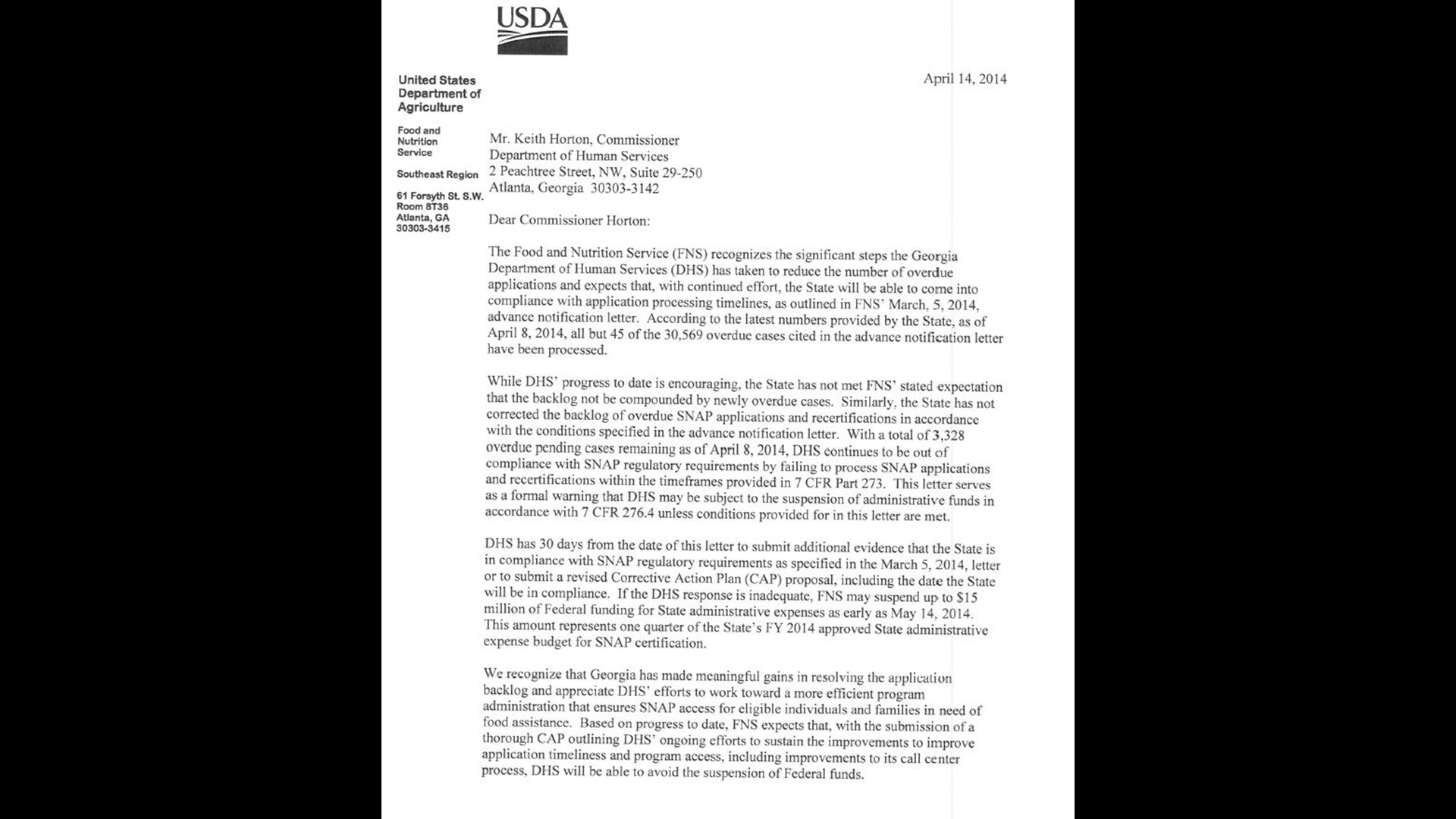 Rep. John Lewis responds to USDA warning letter to state | 11alive.com