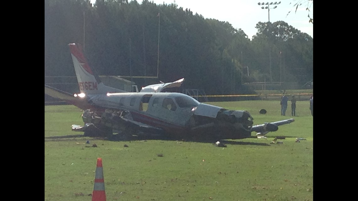 Single engine aircraft crash lands on high school field | 11alive.com
