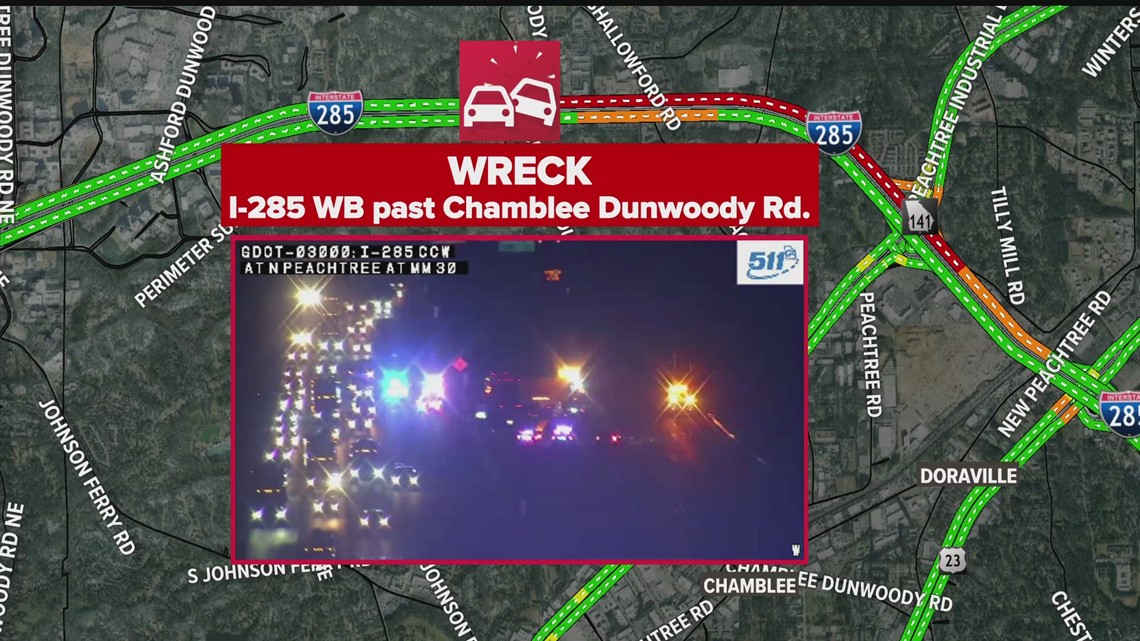 Crash blocks nearly all lanes on I-285 east and west bound lanes: GDOT ...