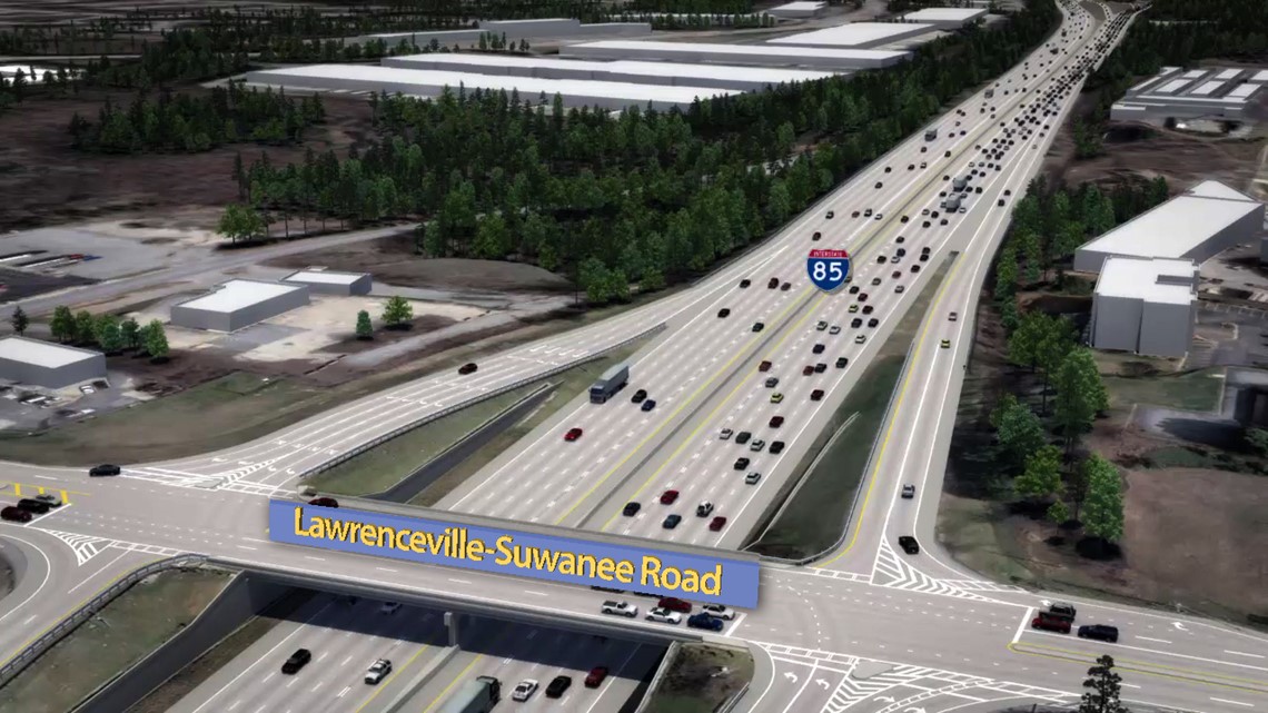 I-85 lane extension diagrams | 11alive.com
