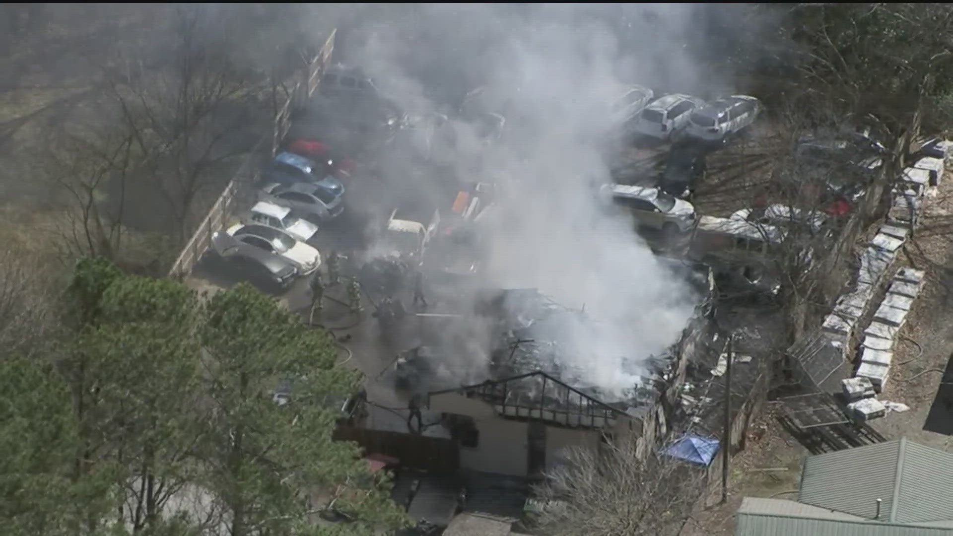 Mechanic shop fire on Gann Road in Marietta | 11alive.com