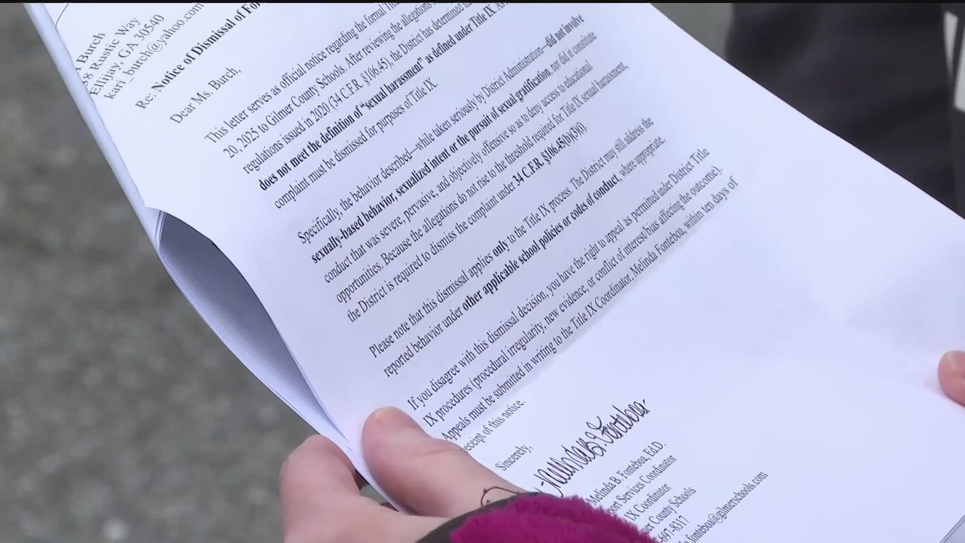 Reported sexual assault dismissed by Gilmer County Schools, while ...