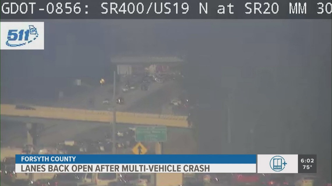 Lanes back open on GA-400 on Forsyth County after major crash | 11alive.com